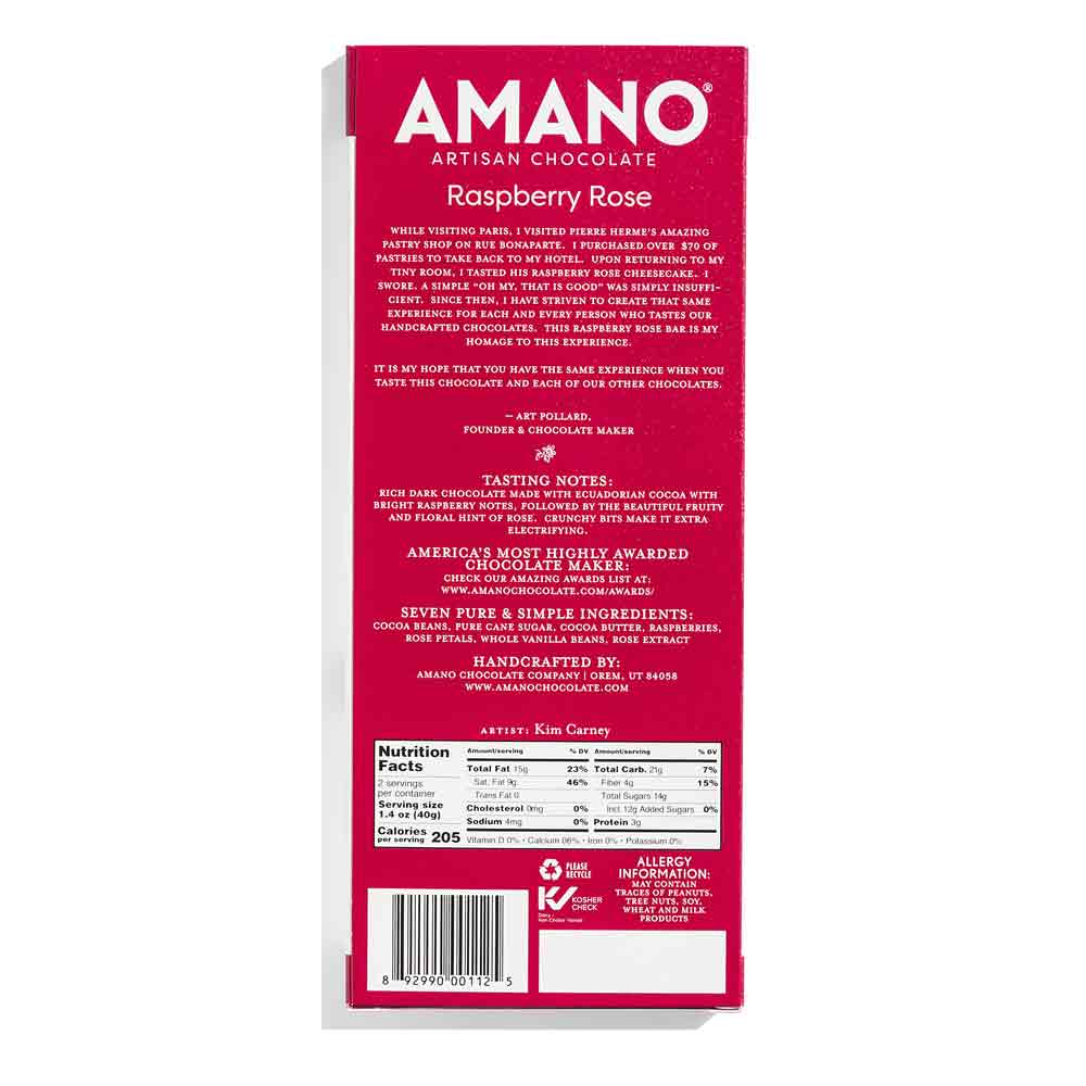 Amano Raspberry Rose 55% Chocolate Bar – Caputo's Market & Deli
