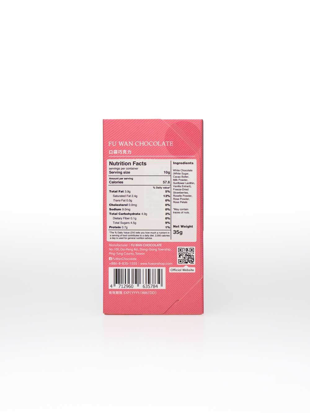 Fu Wan Roselle (Hibiscus) & Strawberry with Rose Petals White Chocolate ...