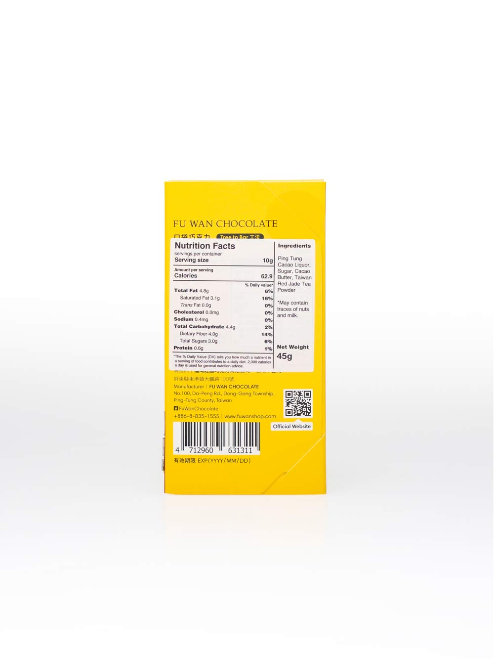 Fu Wan Taiwan Red Jade Tea Chocolate 62% – Caputo's Market & Deli